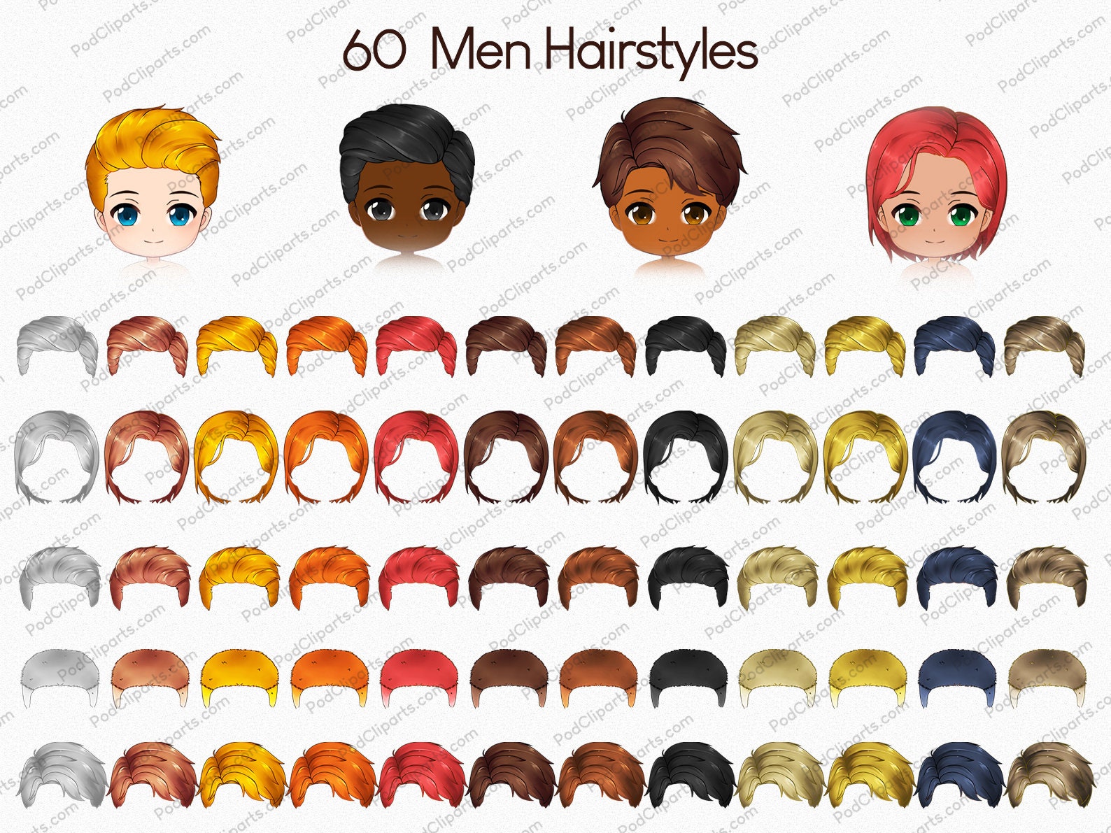 Chibi Men Cliparttravel Clipartboy Clipartmale - Etsy