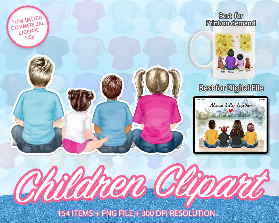 Bundle Boy and Girl Clipart Child Clipart Children Day Kid - Etsy