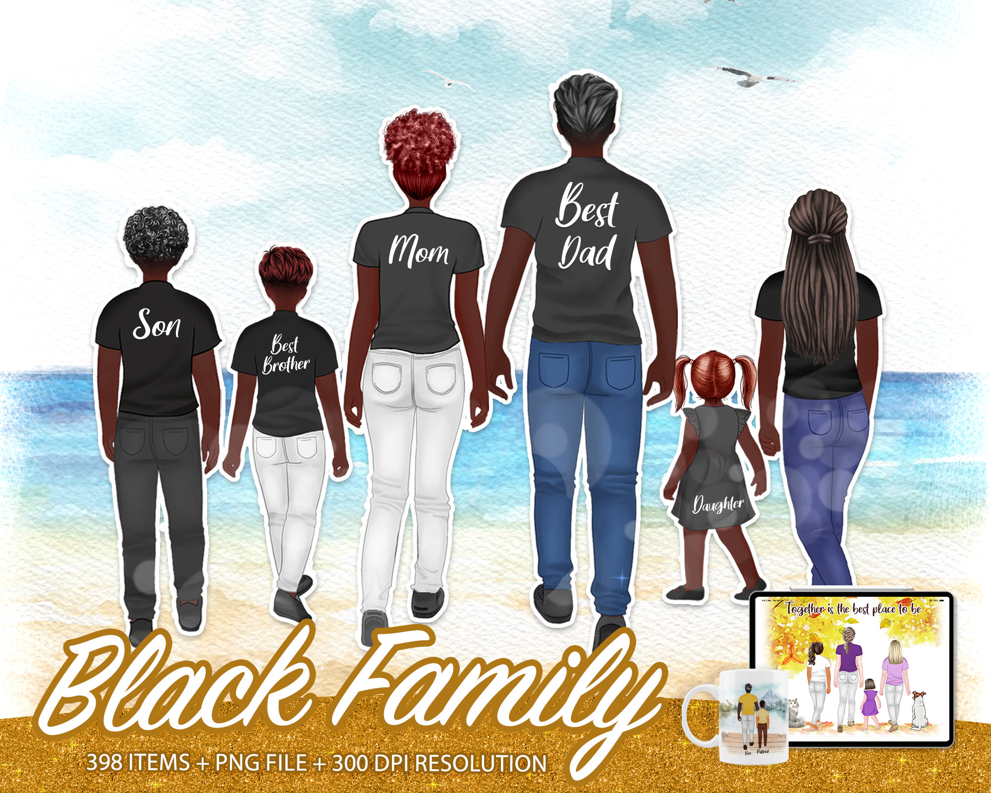 African American Family Clipart