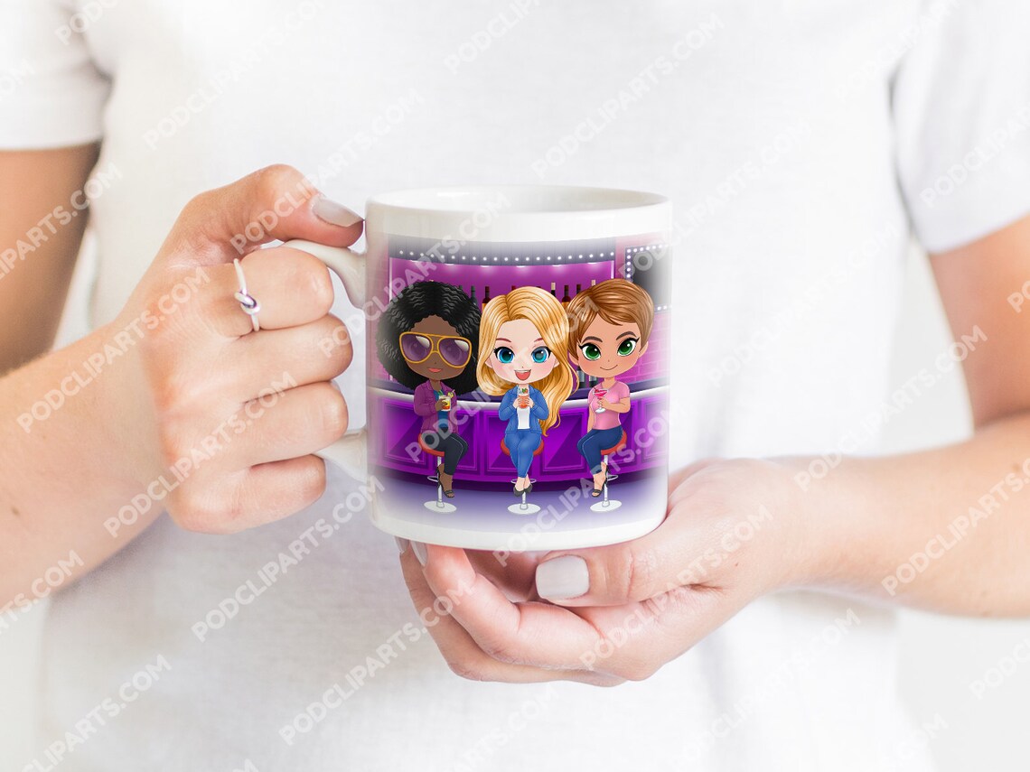 Best Friends Chibi Clipart Denim Girl Clipart Bestie - Etsy