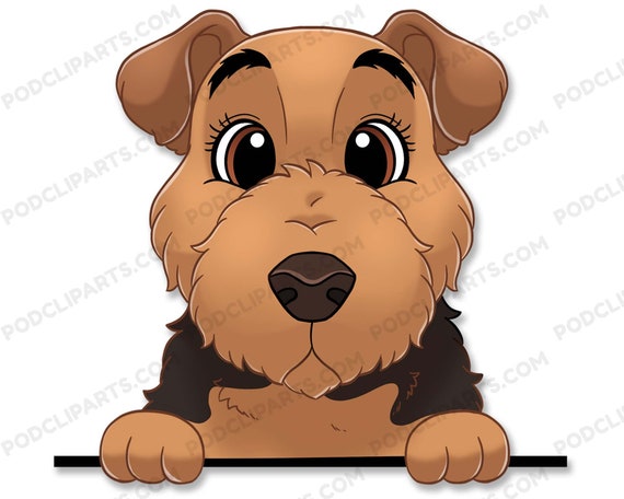 Airedale Terrier Cartoon Dog Portrait Dog Drawing Png Dog - Etsy