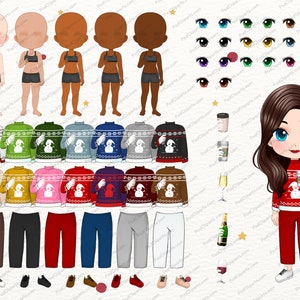 Bundle Christmas Family Clipart, Winter Family, Parents and Kids ...