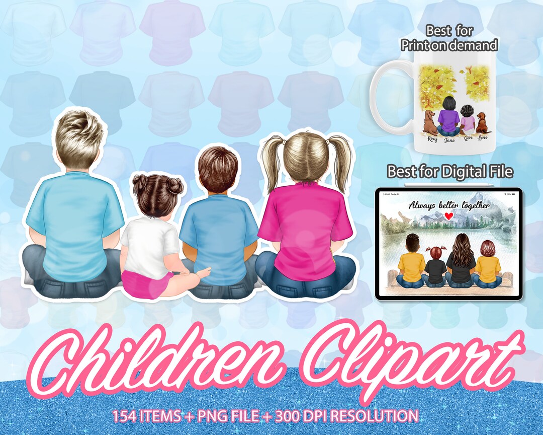 Bundle Boy and Girl Clipart, Child Clipart, Children Day, Kid Clipart ...