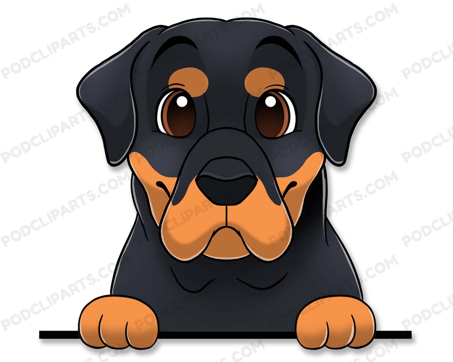 Rottweiler Dog Face Digital Clip Art Pet Portrait Dog - Etsy