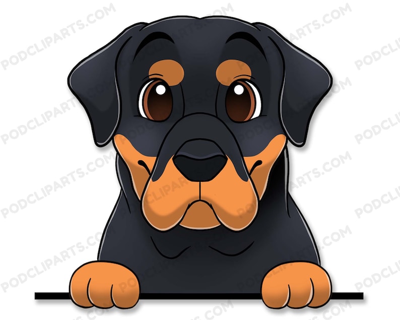 Rottweiler Dog Face Digital Clip Art Pet Portrait Dog - Etsy