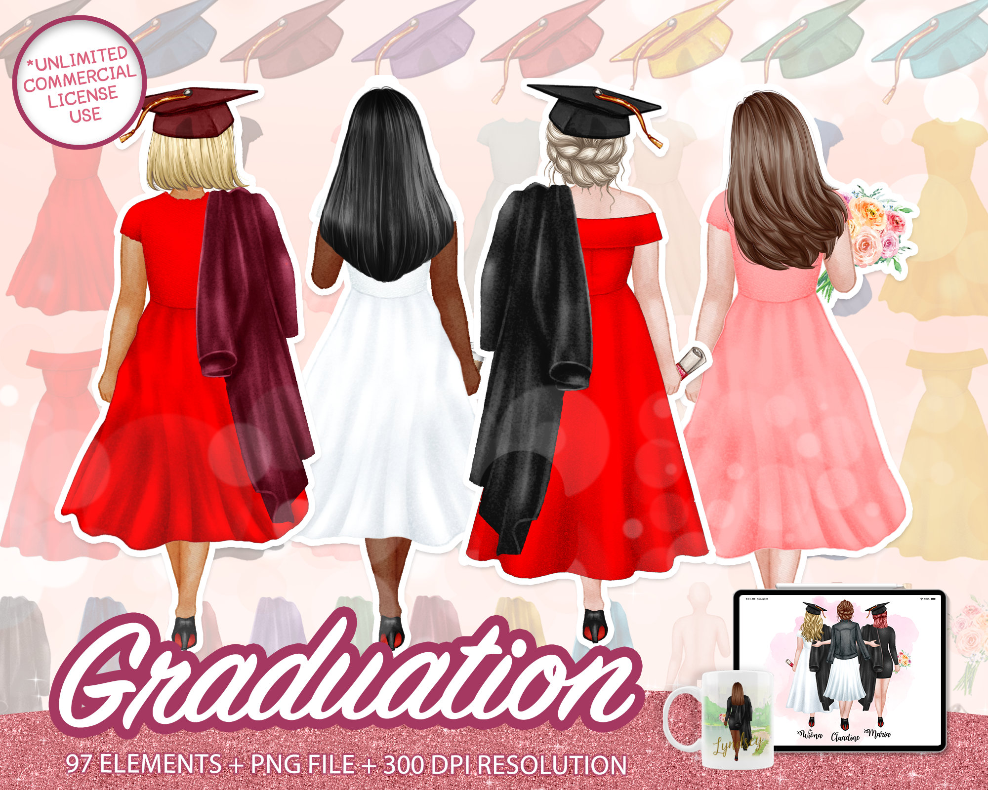 University Students Graduation Clipart