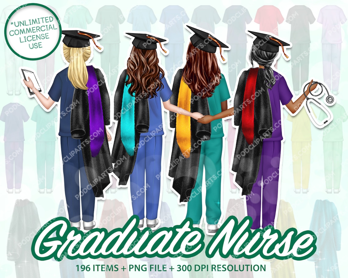 Nurse Graduation Clipart Nurse Clipart Nurse Grad Nurse - Etsy