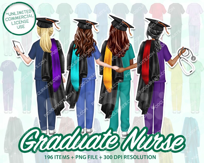 Nurse Graduation Clipart Nurse Clipart Nurse Grad Nurse - Etsy
