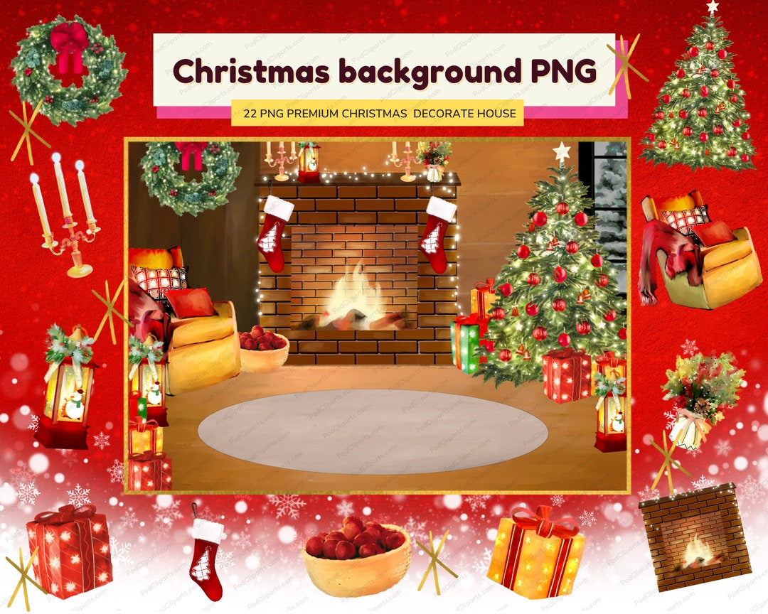 22 Cozy Christmas Element Clipart PNG Room, Decorate Christmas Clipart ...
