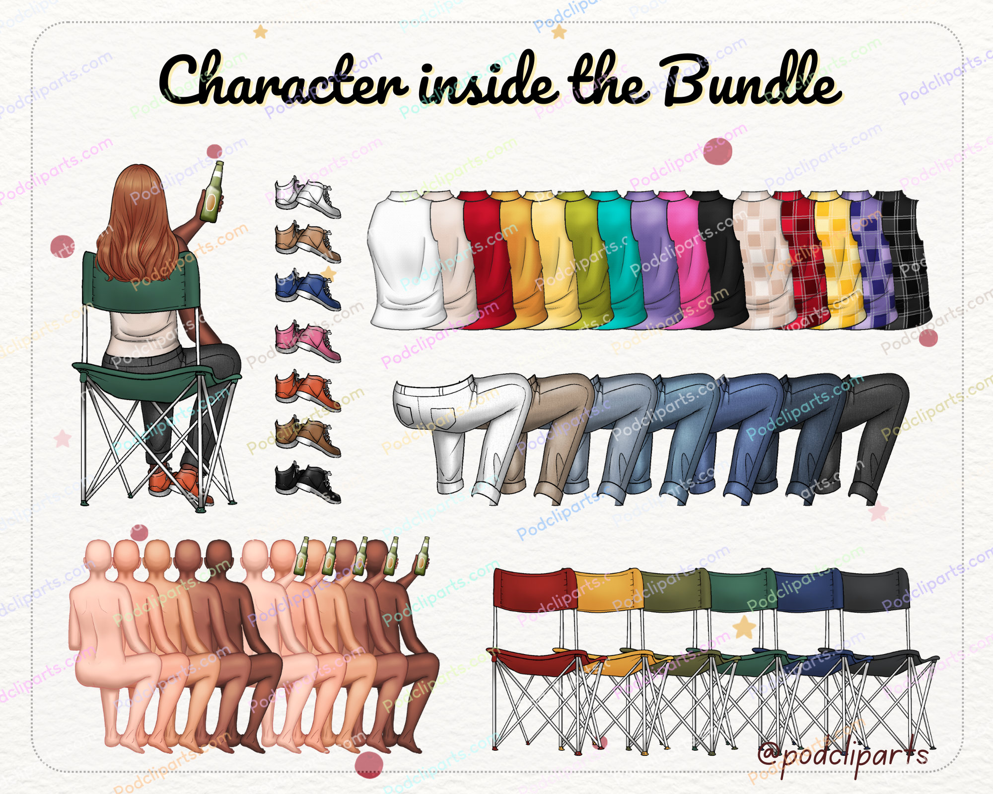 Big Bundle: Family Camping Clipart PNG - Summer Family Clipart,vacation ...