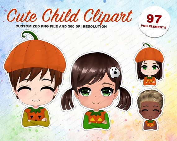 97 Cute Halloween Clipart Children Clipart Trick or Treat - Etsy