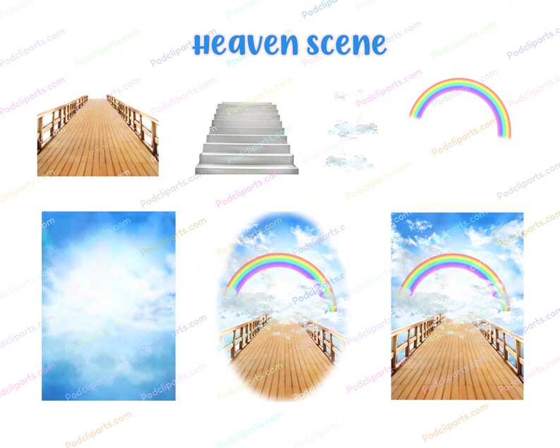 Angel Wings Heaven Scene After Life Portrait Clipart PNG, Custom ...