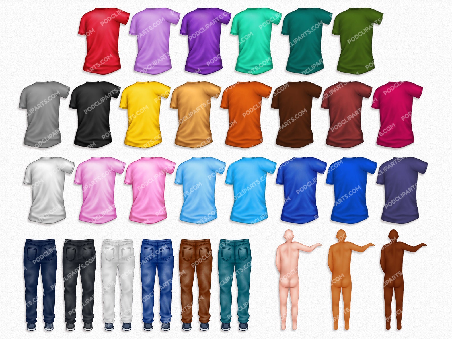 Big Family Clipart Bundle Mom Dad Kids Daughter Son Back View Clipart ...