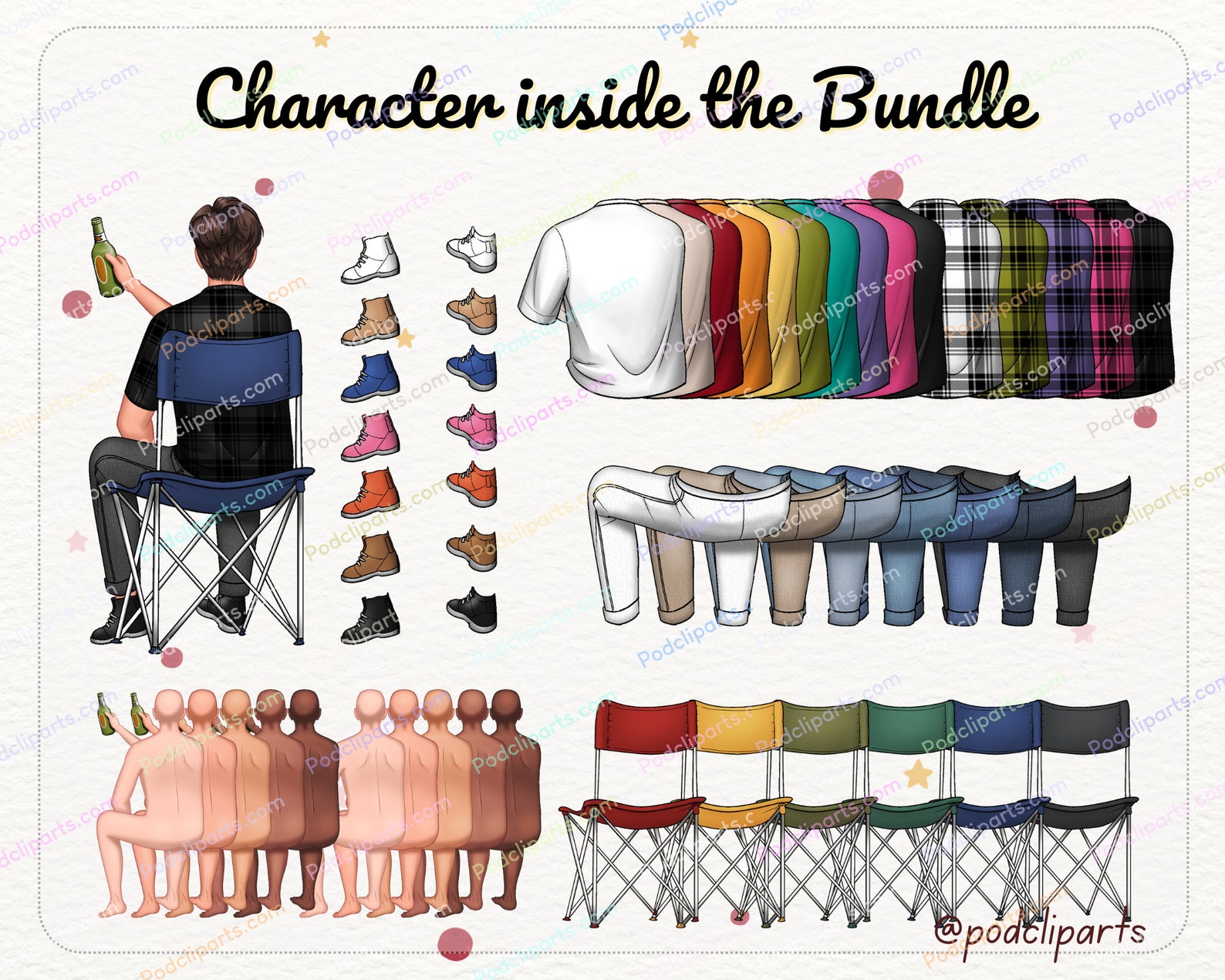 Big Bundle: Family Camping Clipart PNG - Summer Family Clipart,vacation ...