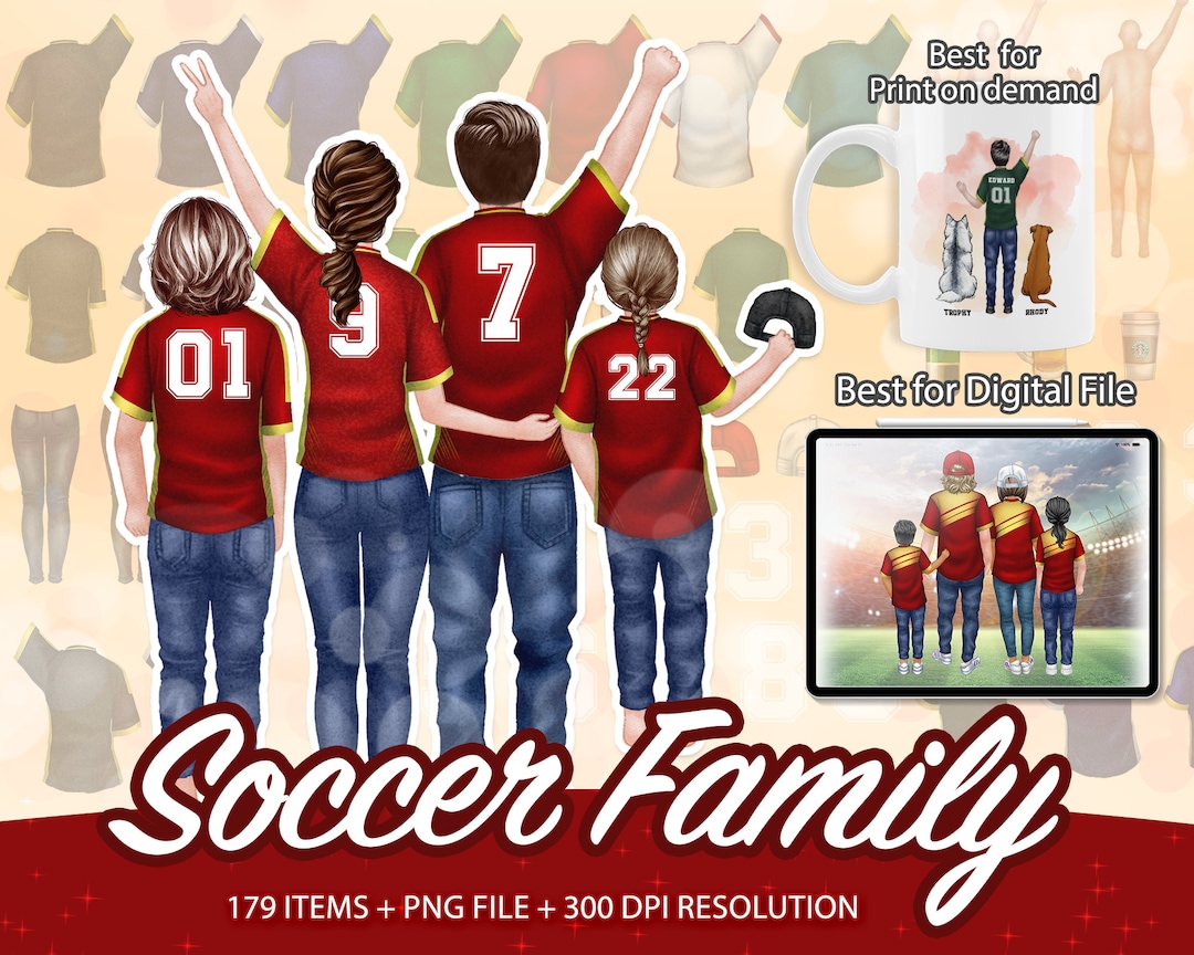 Football Family Clip Art, Sport Family Art, Custom Soccer Family ...