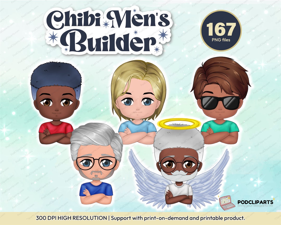 Chibi Man With Arms Crossed Clipart PNG, Dad,man Clipart, Grandfather ...