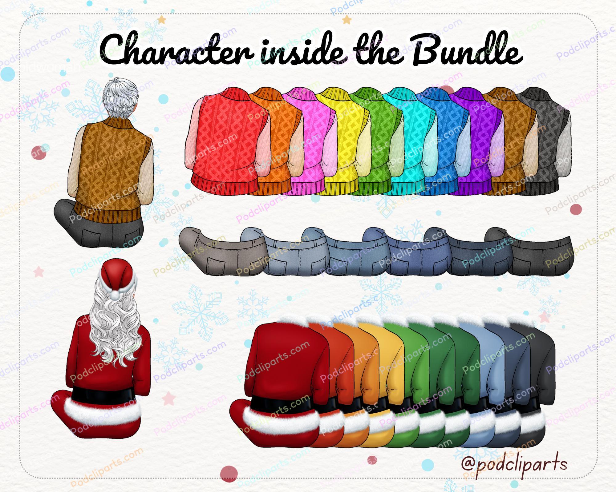 Christmas Family Clipart Dogs PNG, Big Family, Holidays Clipart, Winter ...