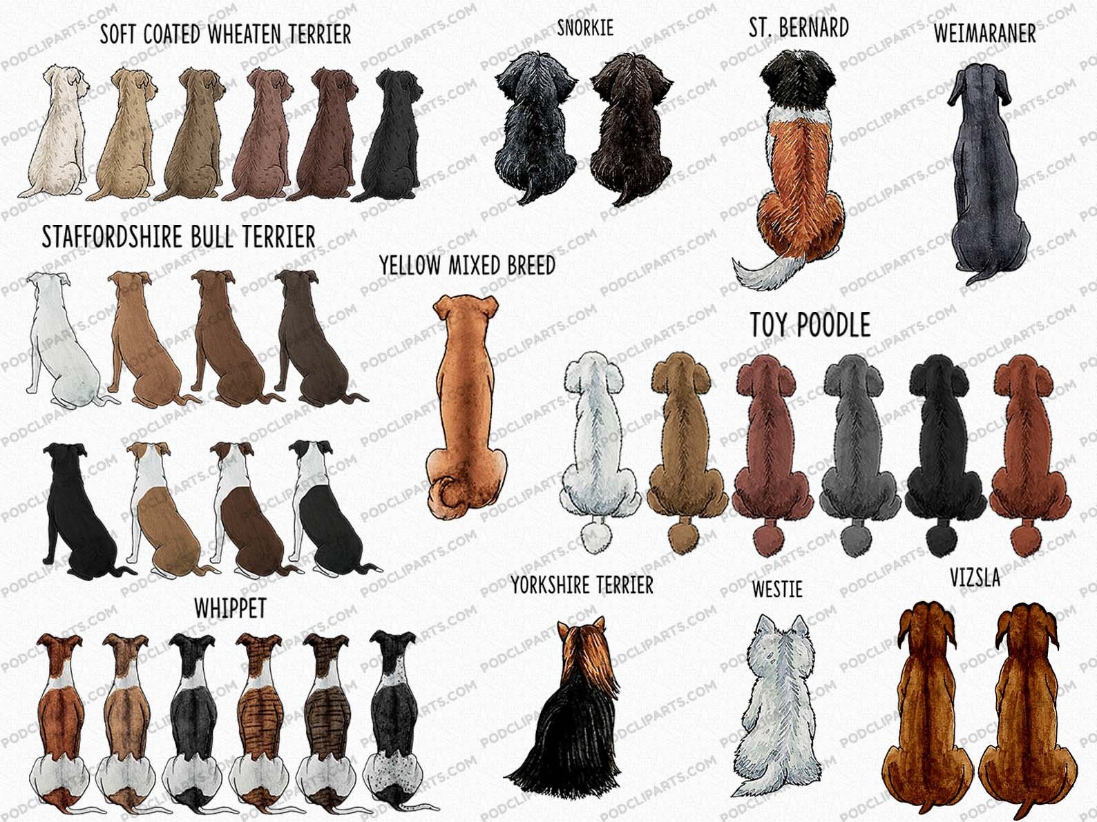 Dog Breeds Clipart Dogs Clip Art Dog Lovers Clipartdog - Etsy