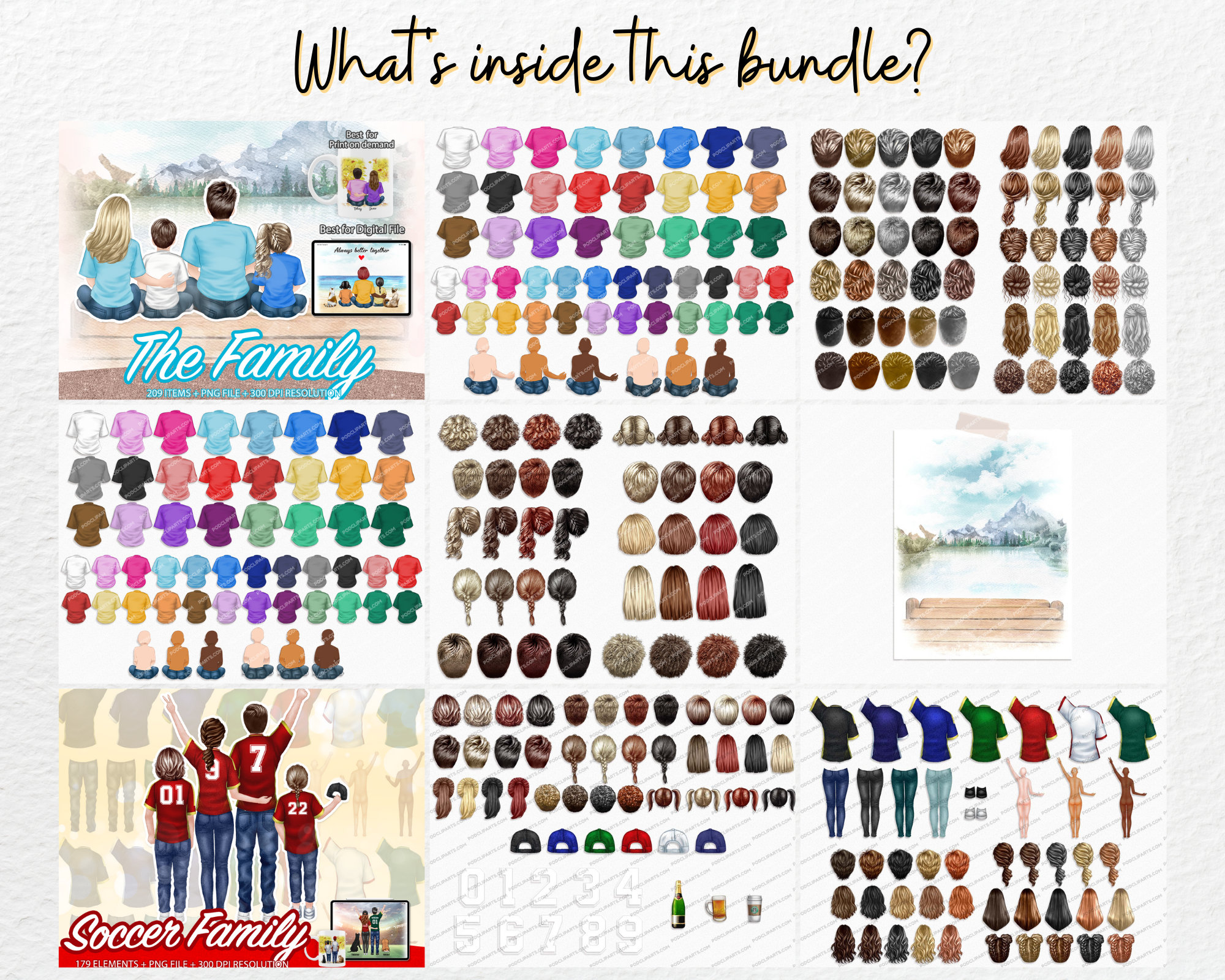 2000 Custom Family Portrait Bundle Clipart Family Figures - Etsy UK