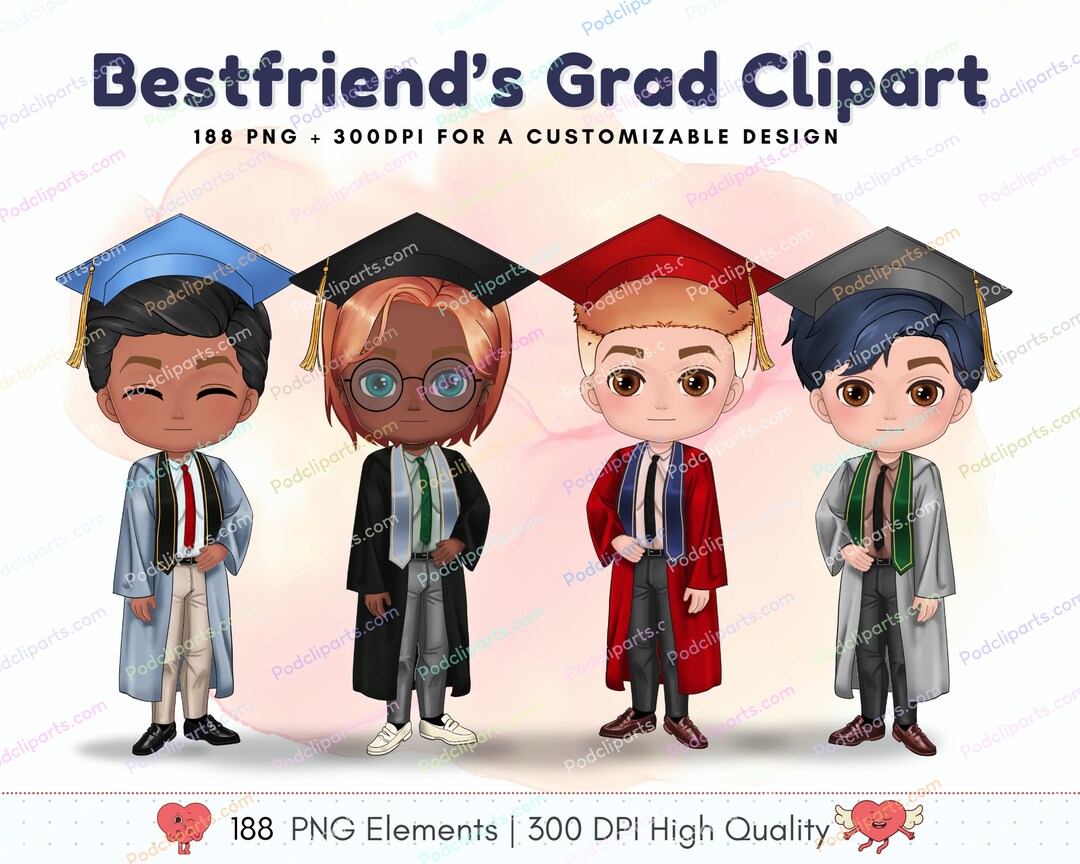 Graduation Clipart, Graduating Boys Planner Stickers, School Clipart ...