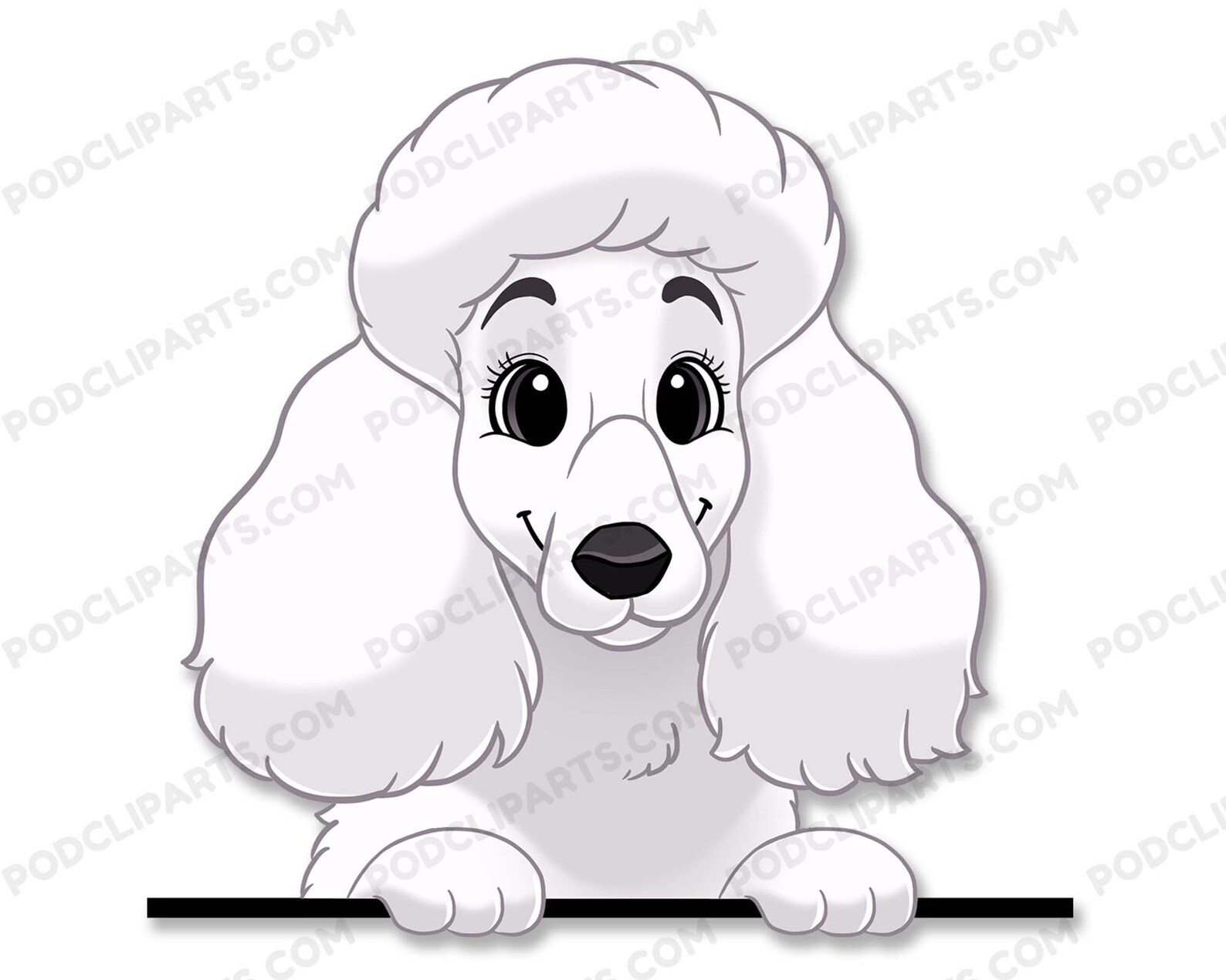 Poodle Dog Clipart Peekaboo Dog Cartoon Pet Portrait Pet - Etsy