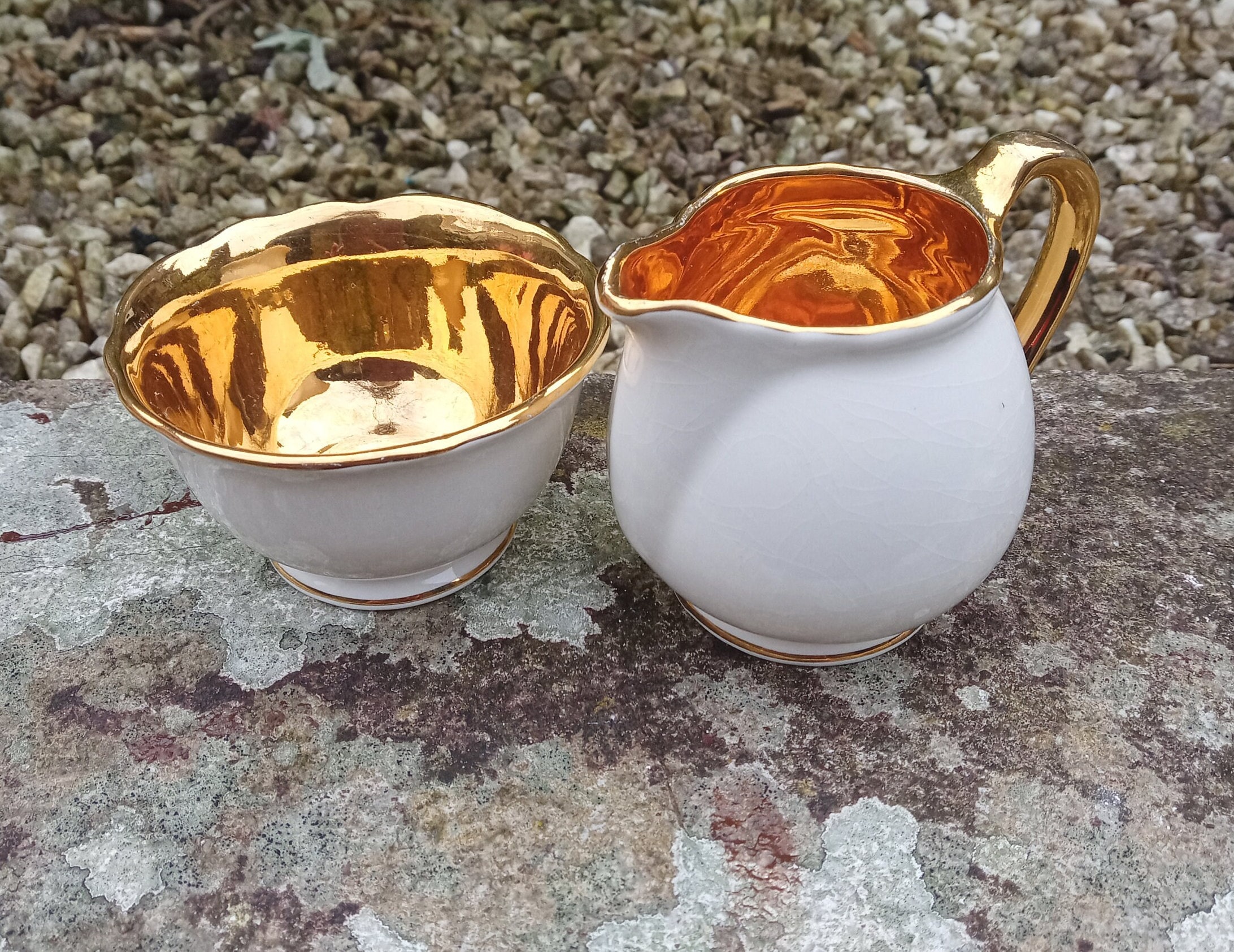Crown Devon Milk Jug and Sugar Bowl, Gold Plated China - Etsy