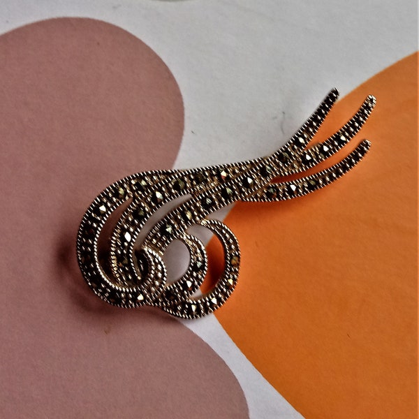 Marcasite Brooch - Etsy UK