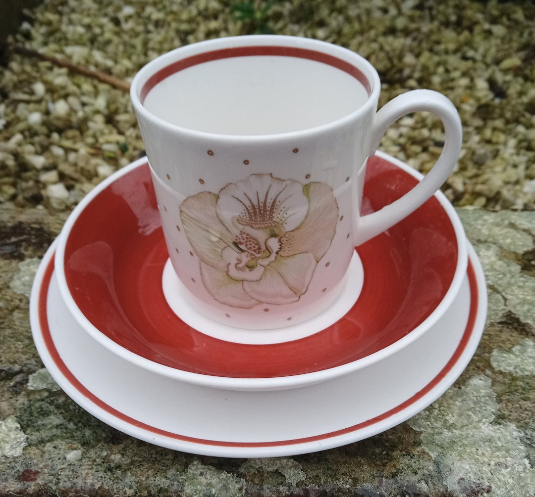 Susie Cooper Orchid Trio, Vintage Fine Bone China Made in England in ...