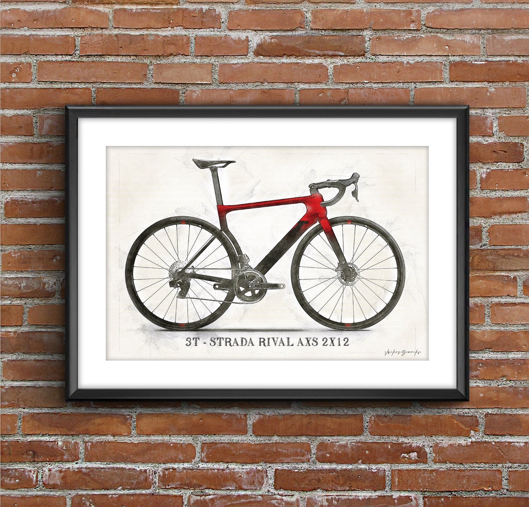 3T STRADA RIVAL AXS 2X12 – Cycling Print - Art Sketch Poster [no Frame ...