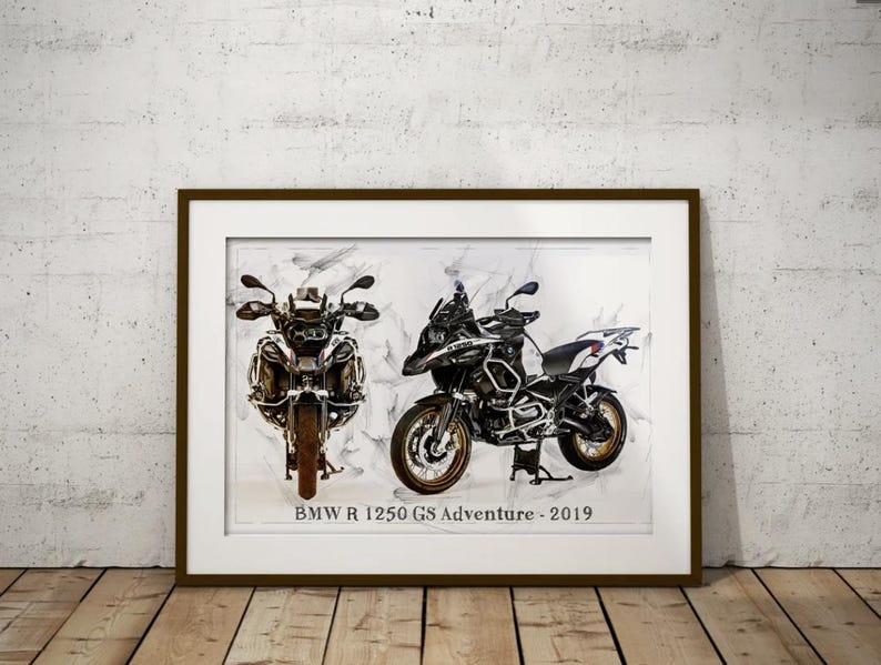 BMW R 1250 GS Adventure - 2019, Art Sketch Poster [DIGITAL] - Etsy