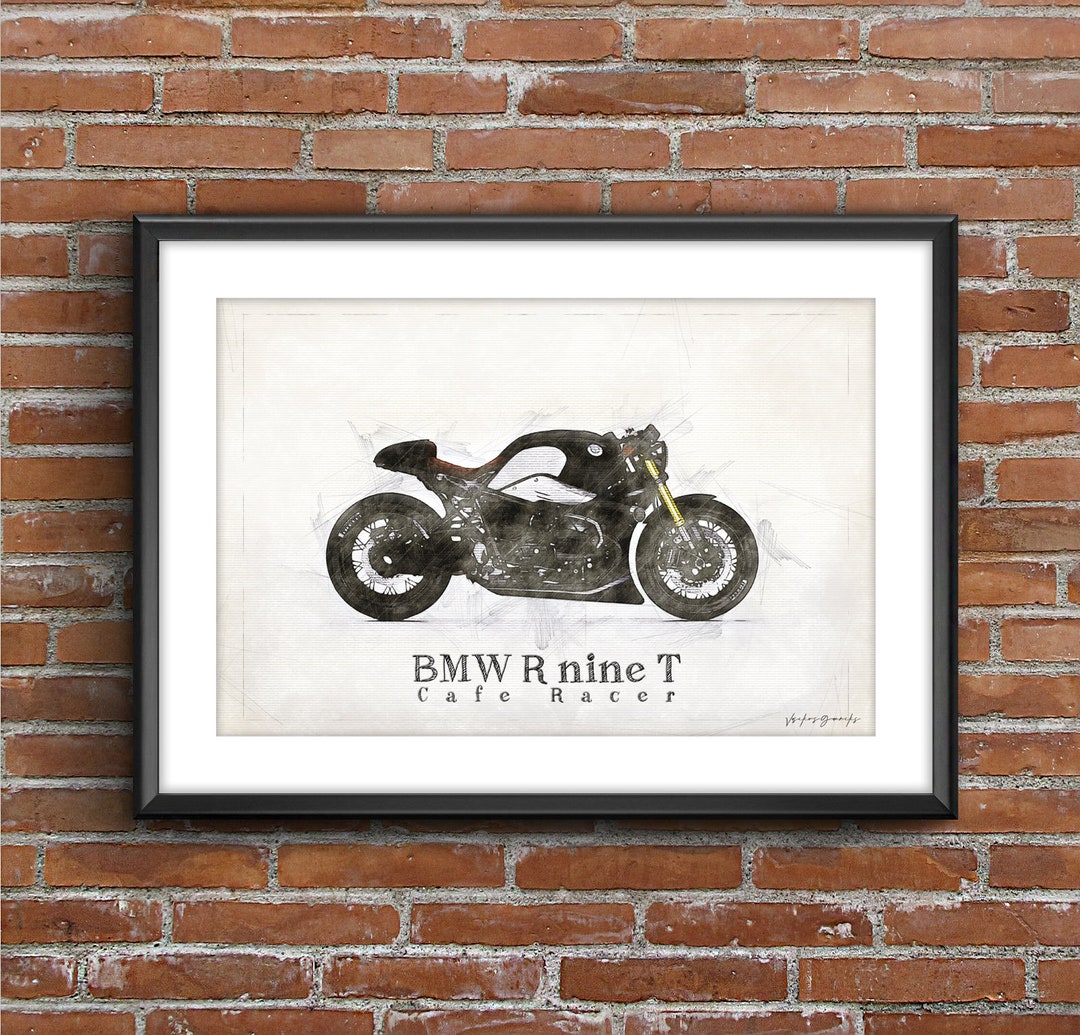 BMW R Nine T Cafe Racer, Art Sketch Poster [no Frame] - Etsy