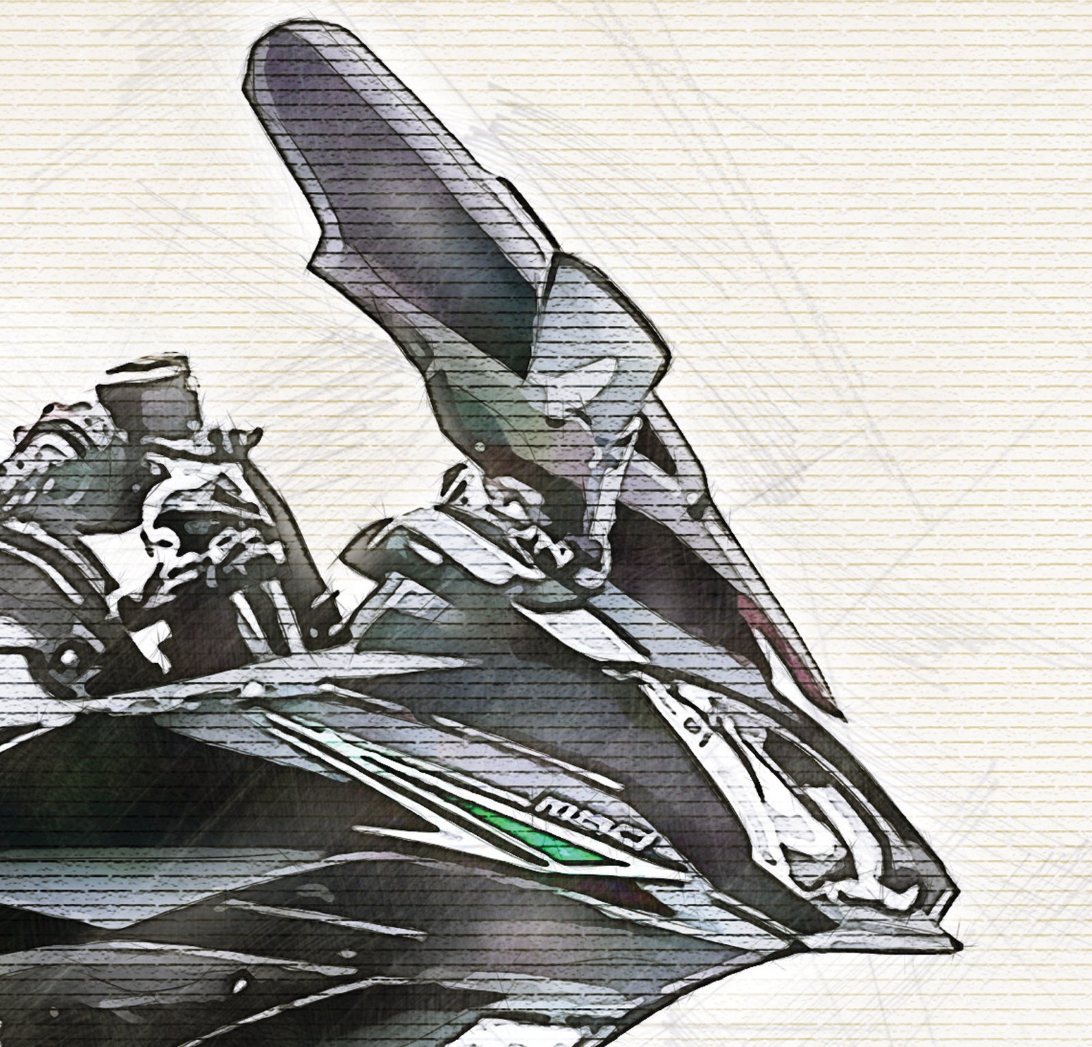 Kawasaki Ninja 650 2017 Art Sketch Poster no Frame - Etsy