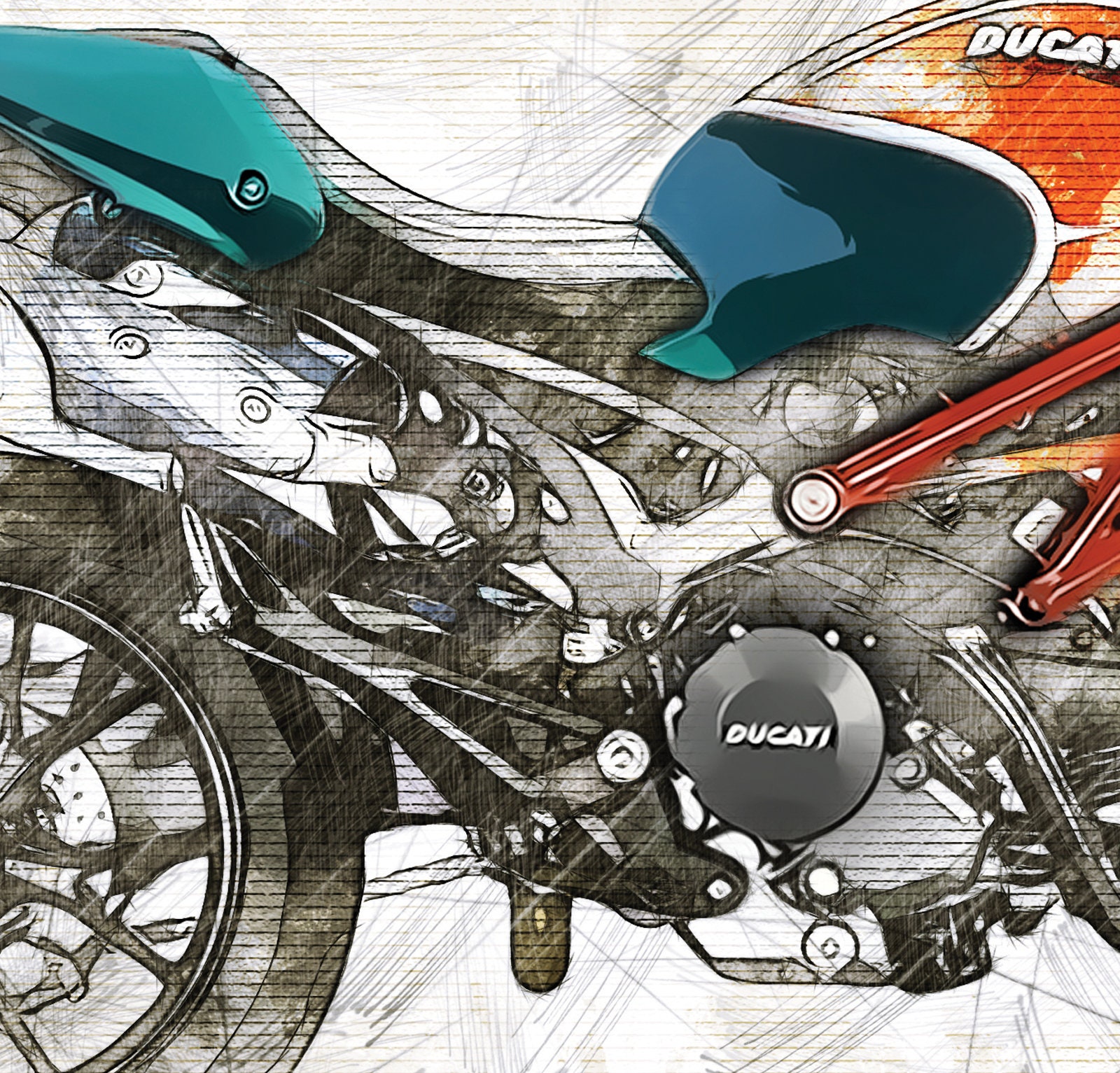 Ducati Monster 796 Art (with Logo or Without), Sketch Poster [no Frame ...