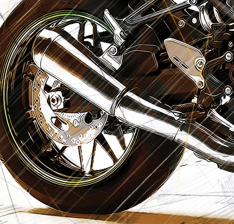 Kawasaki Z900RS CAFE 2020 Art Sketch Poster no Frame - Etsy