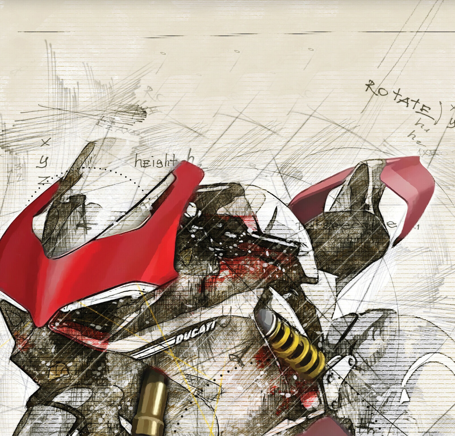 Ducati Panigale V4 2016 Art Sketch Poster no Frame - Etsy