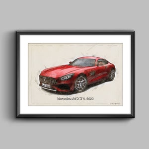 Mercedes-amg GT S (2020), Art Sketch Poster [no Frame] - Etsy