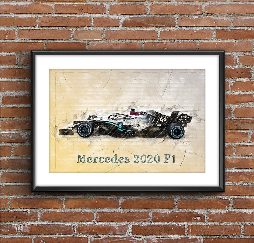 Mercedes F1 Car (2020), Art Sketch Poster [no Frame] - Etsy