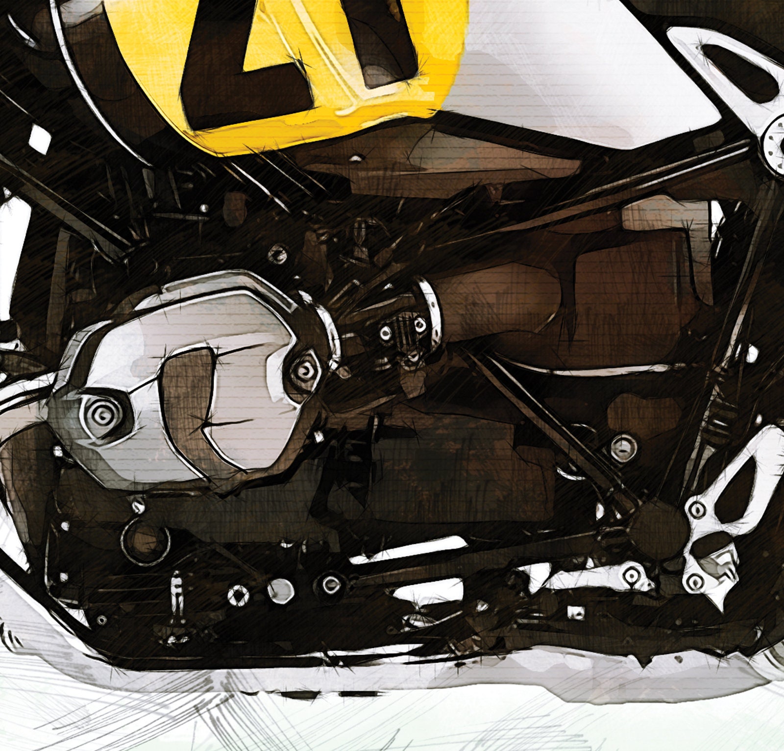 BMW R Ninet 2017 Art Sketch Poster no Frame | Etsy