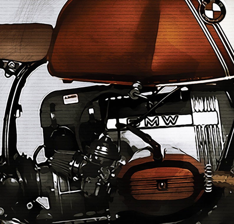BMW R45 by Ton-up Garage Art Sketch Poster no Frame - Etsy