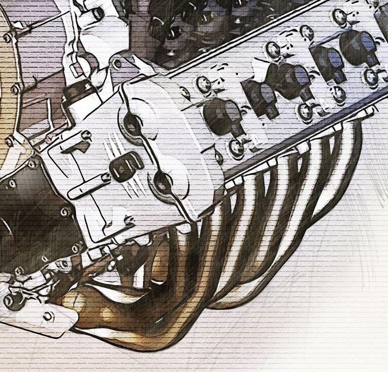 BMW K1600GT Engine 2015 Art Sketch Poster no Frame | Etsy