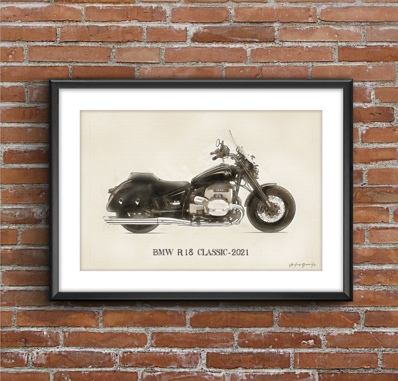 BMW R18 Classic 2021 Art Sketch Poster no Frame - Etsy