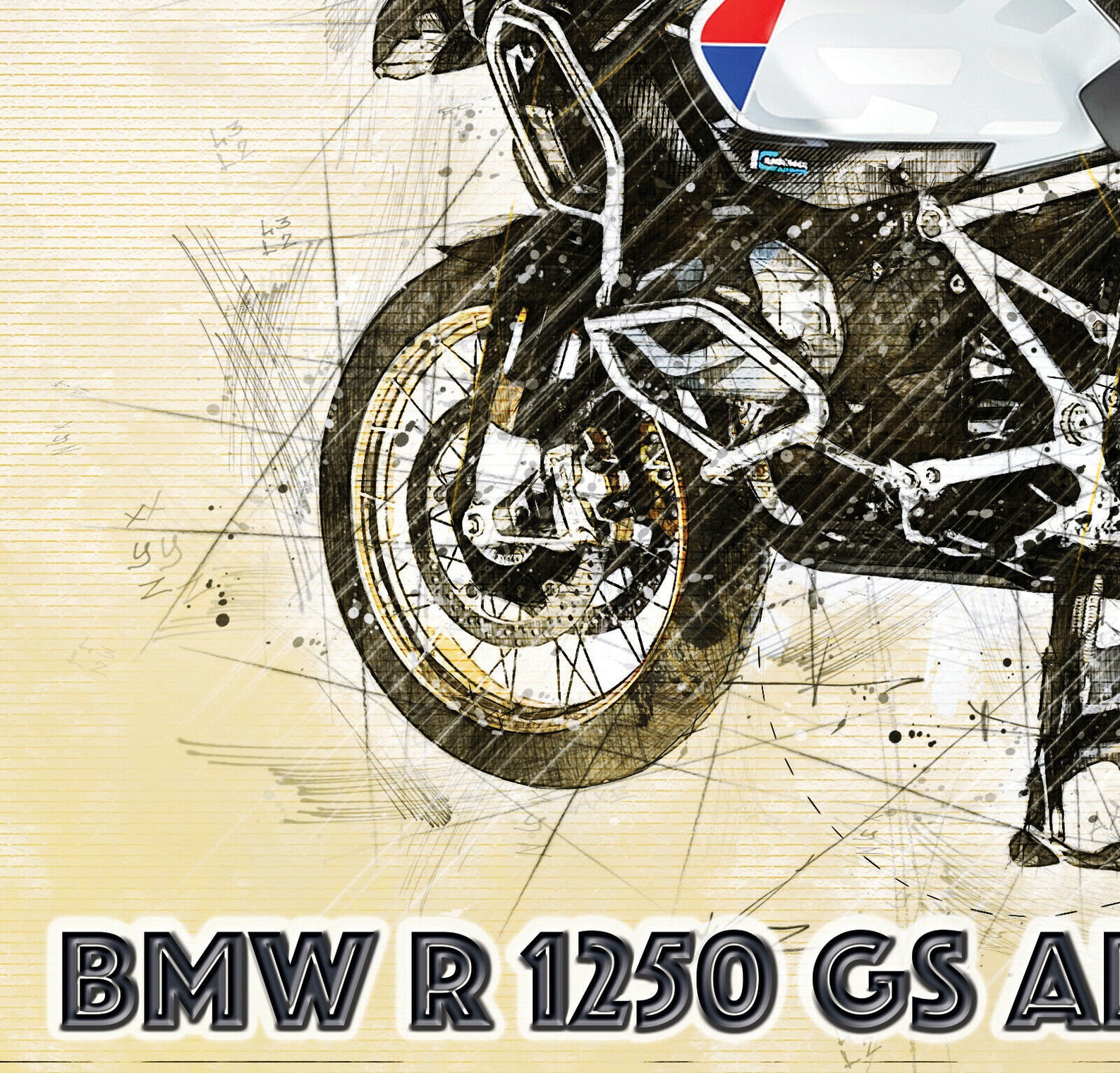 BMW R 1250 GS Adventure 2020 Art Sketch Poster no Frame - Etsy