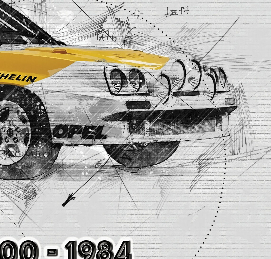 Opel Manta 400 RWD 1984 Art Sketch Poster no Frame | Etsy