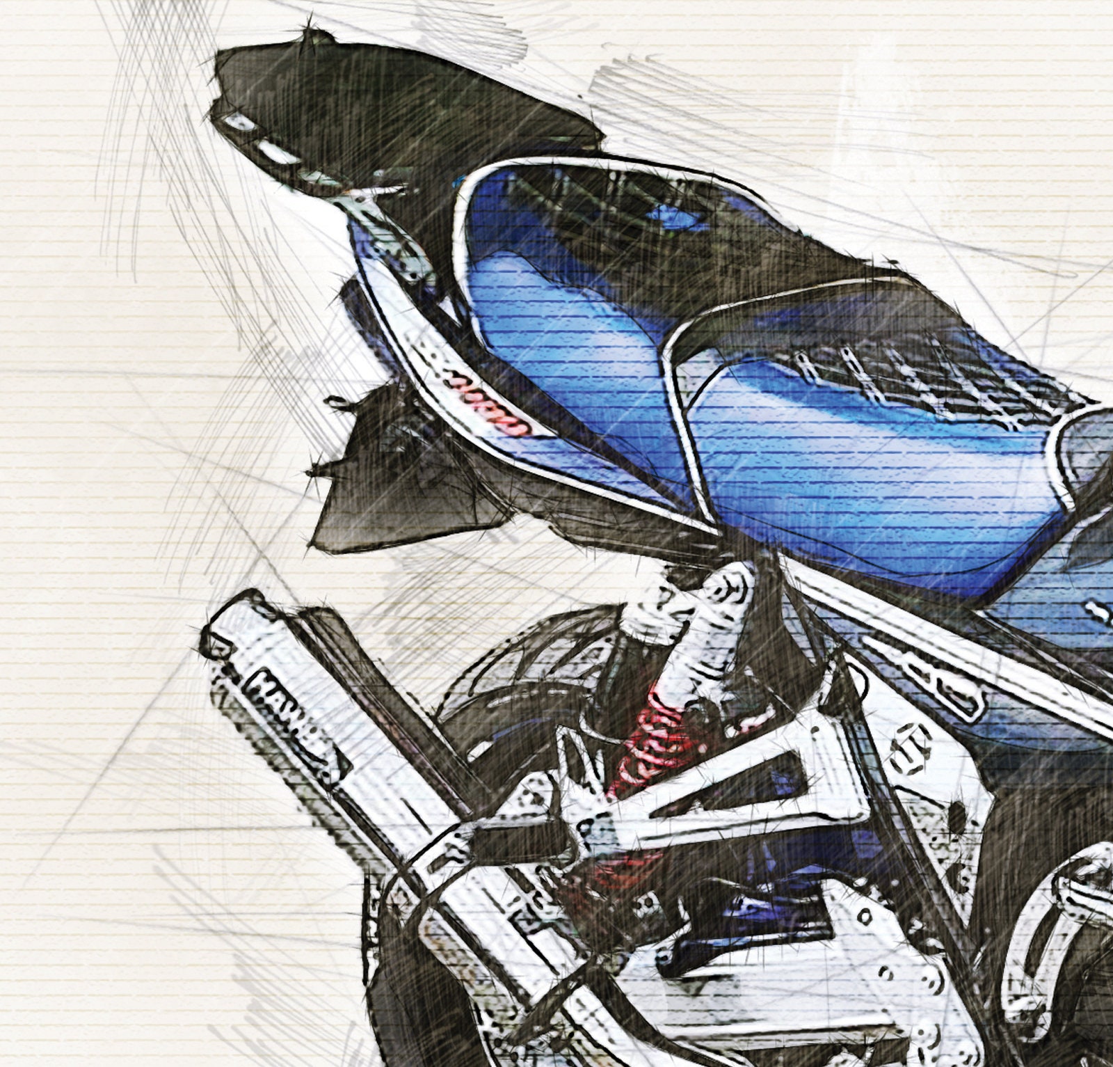 Suzuki GSX 1400 (2007), Art Sketch Poster [without Frame] - Etsy