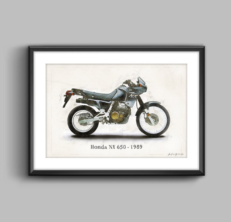 Honda NX 650 1989 Art Sketch Poster no Frame - Etsy