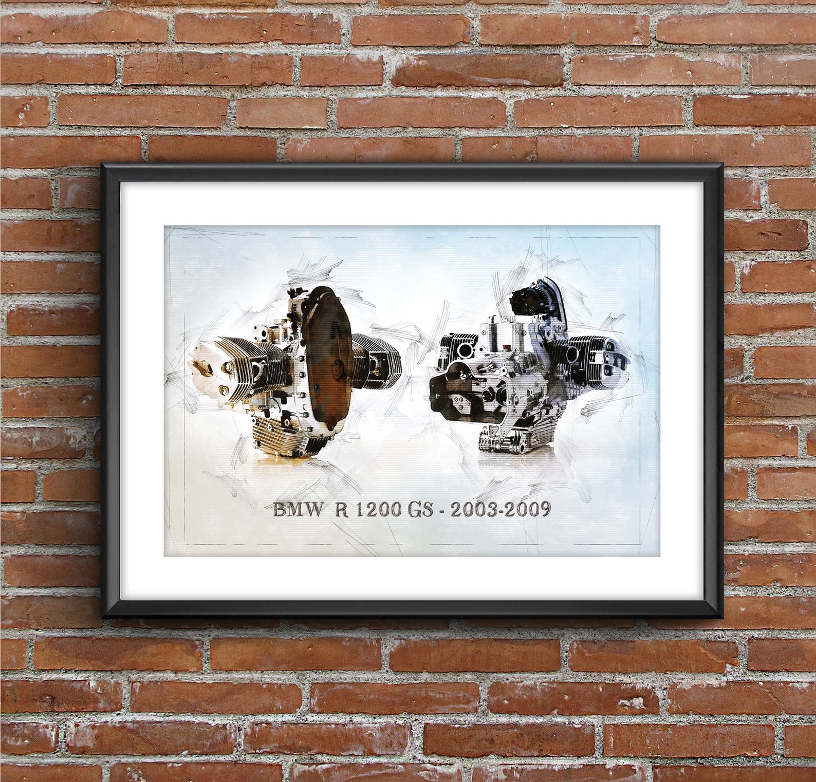 BMW R 1200 GS - Boxer Engine 2003-2009, Art Sketch Poster [no Frame] - Etsy