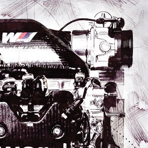 BMW P48 Turbo - Engine, Art Sketch Poster [no Frame] - Etsy