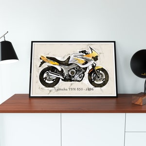Yamaha TDM 850 1996, Art Sketch Poster no Frame - Etsy