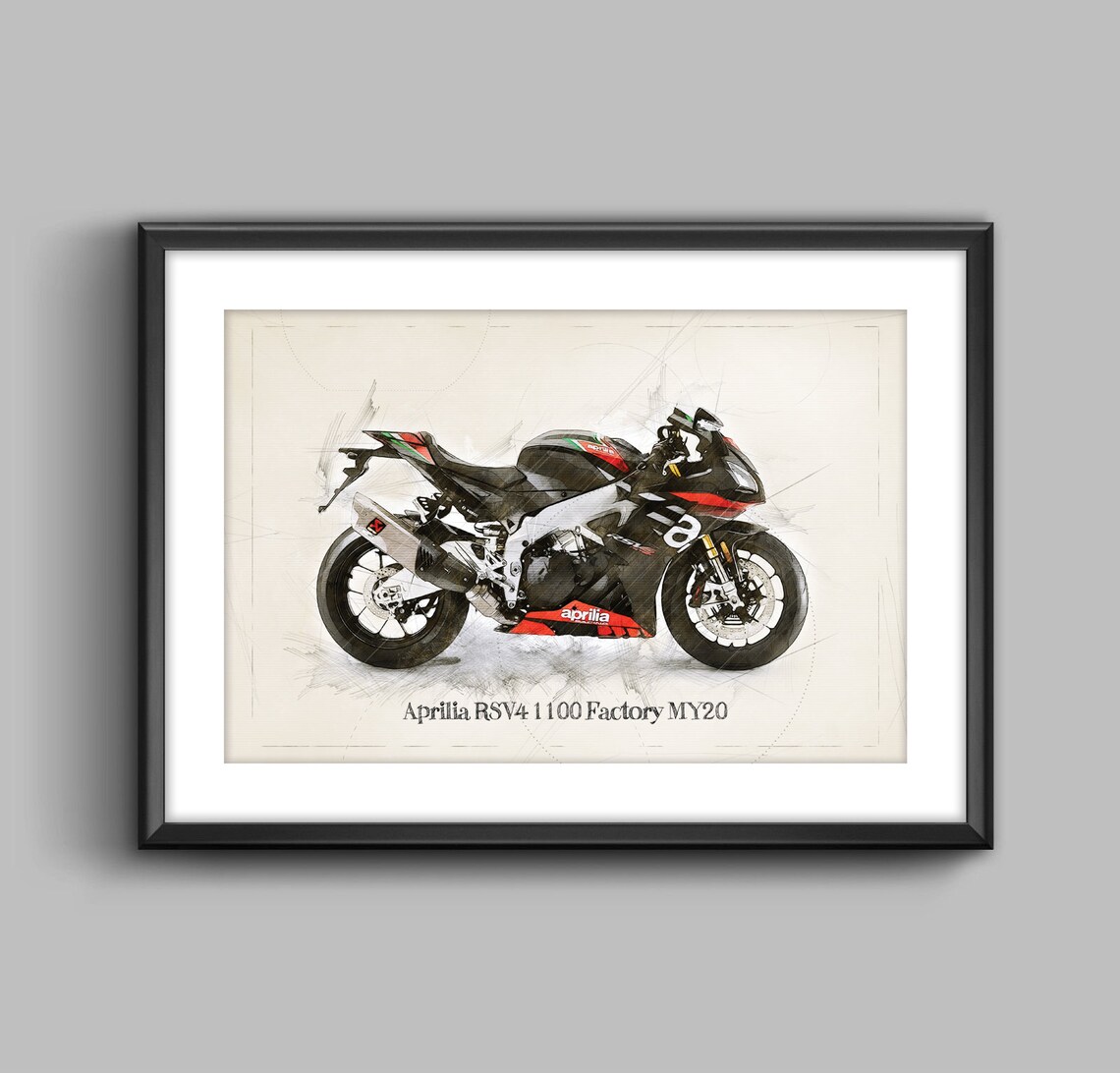 APRILIA RSV4 1100 Factory MY20 Art Sketch Poster no Frame - Etsy