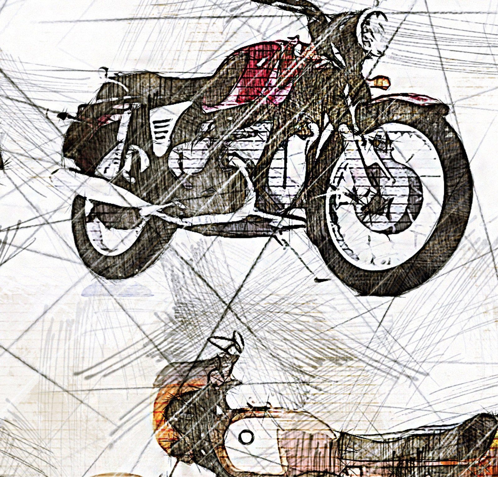 BMW Motorcycles Evolution 1925-35-45-55-65, Art Sketch Poster [no Frame ...